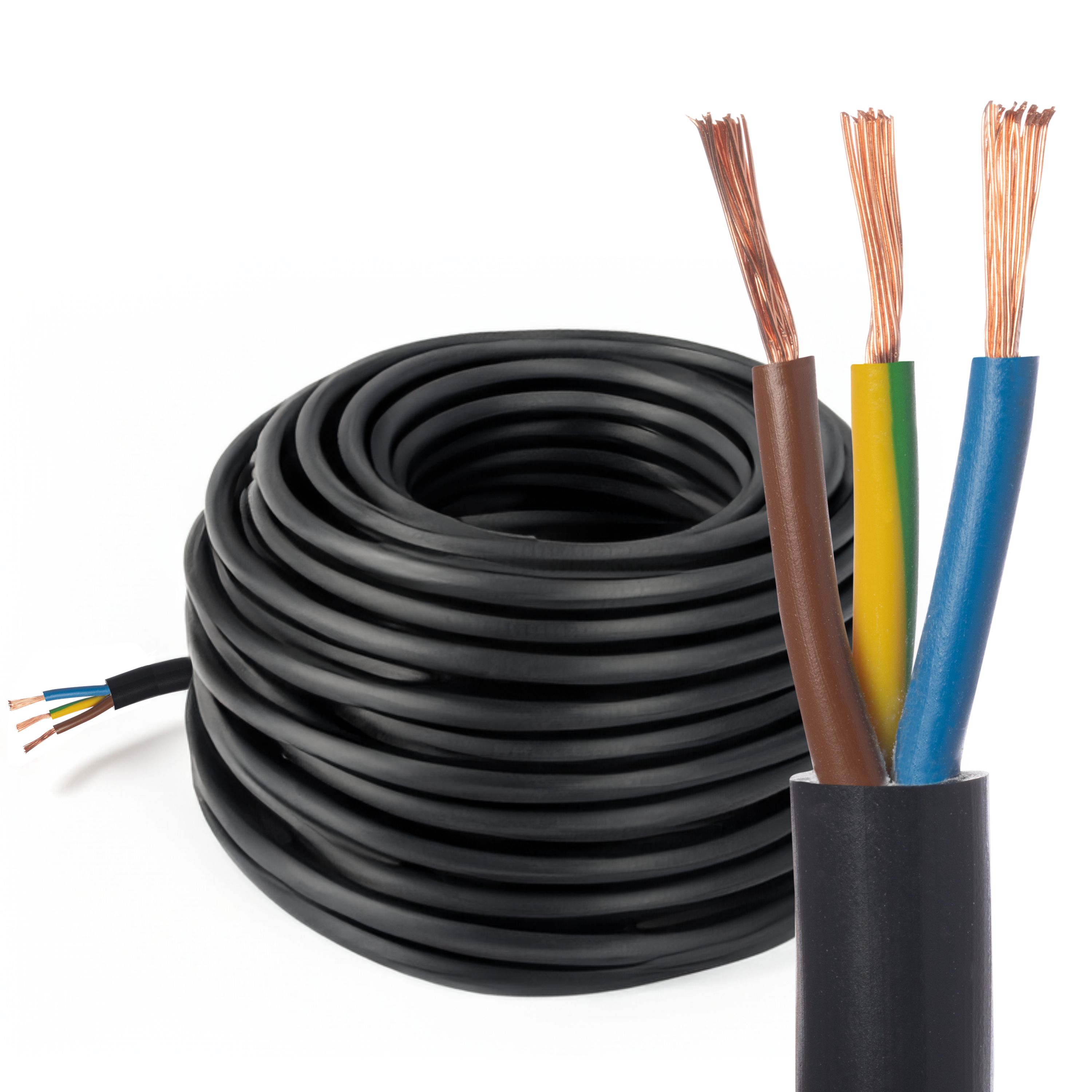 Câble électrique souple H05VV-F 3 x 0,75 mm² L 10 m LEXMAN noir ...