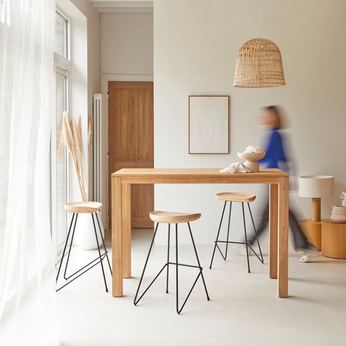 Tikamoon Table de bar en teck massif 4-6 pers. Eden | Leroy Merlin