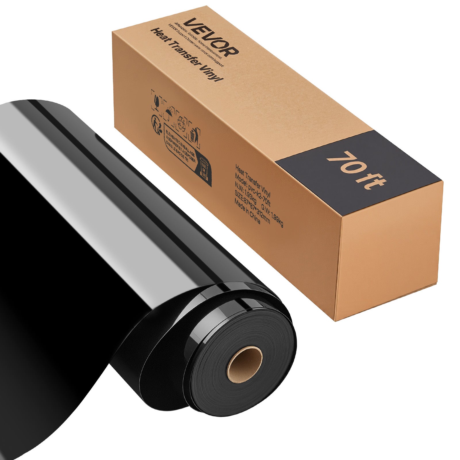 Rollo vinilo termoadhesivo negro brillante de 30 x 213 cm,VEVOR fuerte ...