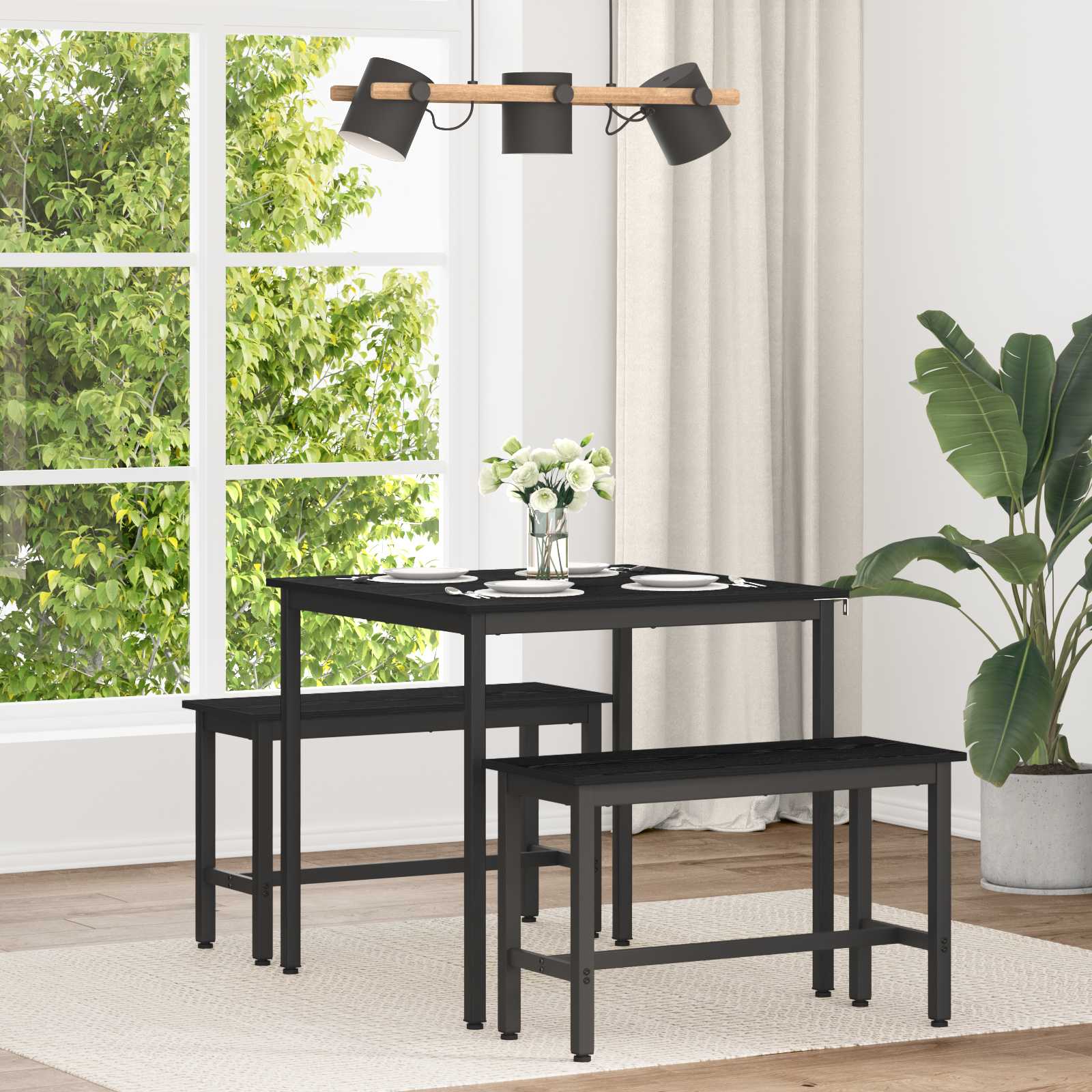 Table de salle à manger / Table de repas 80 x 80 x 75 cm MÉTAL | Leroy ...