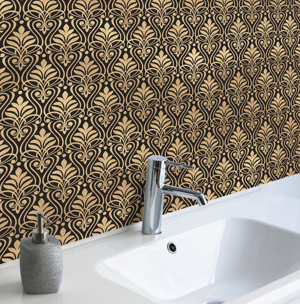 Rollo sticker Art-decó classic floral 100x100 cm | Leroy Merlin