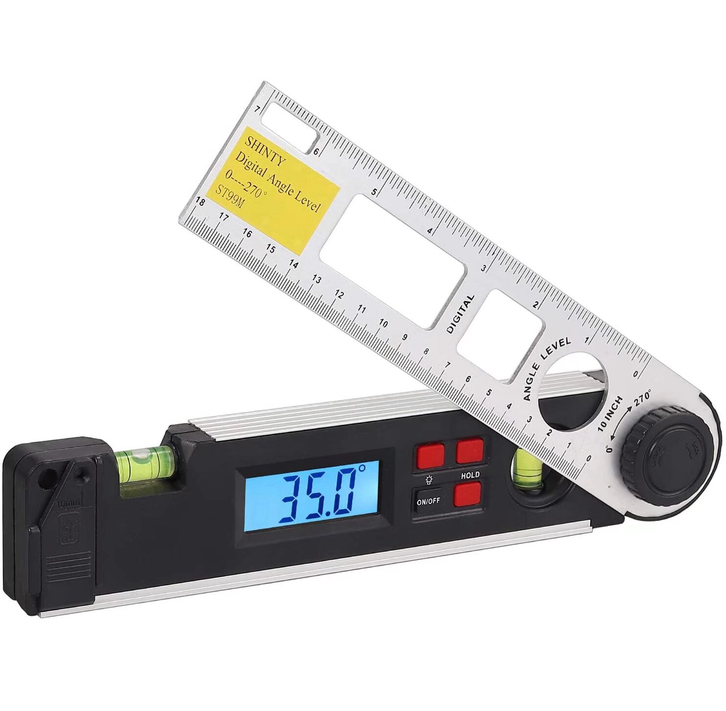 LEMROE Rapporteur d'Angle Numérique Goniasmomètre Règle 180mm 0-270 ...