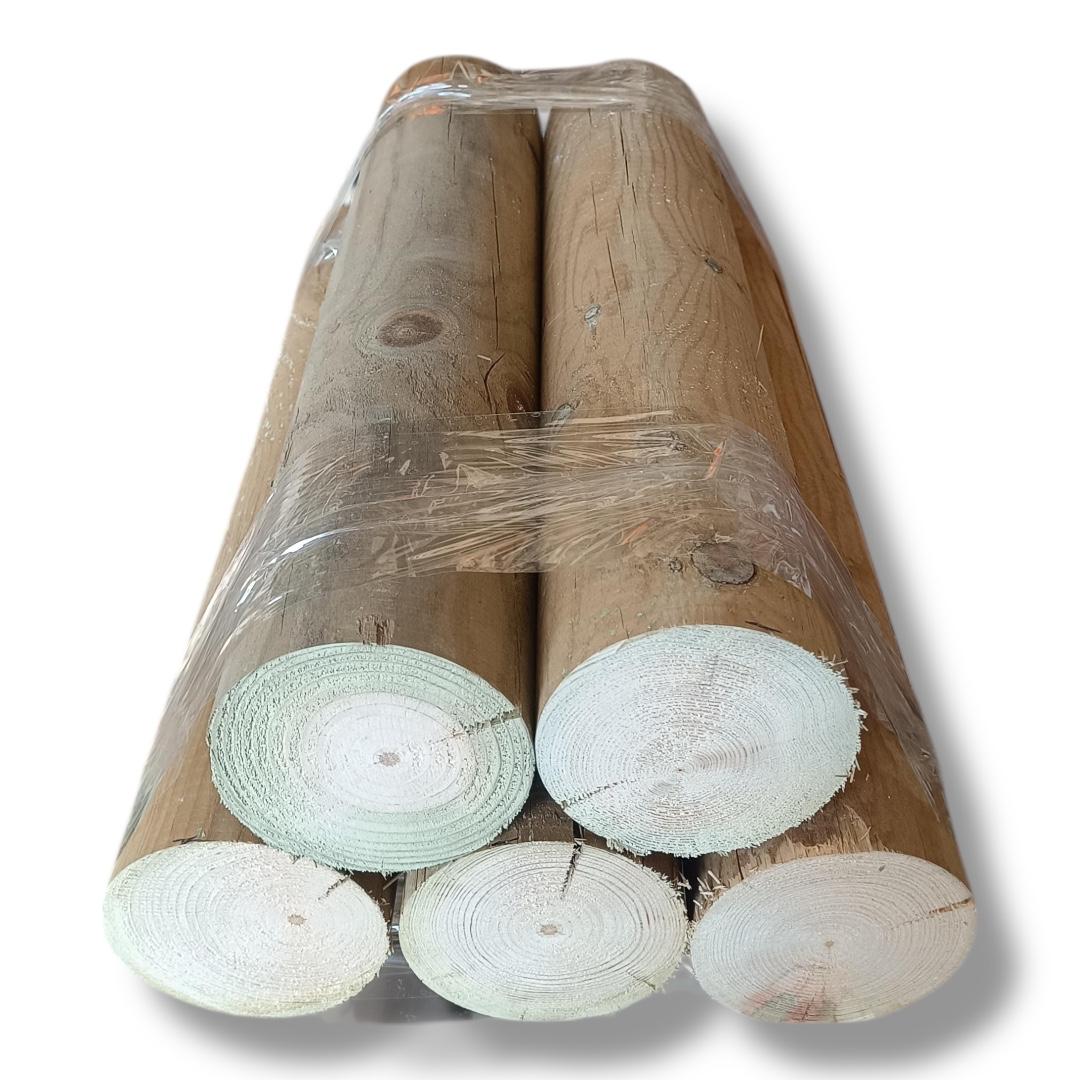 Pack de 5 postes redondos de pino tratados 80x500 mm | Leroy Merlin