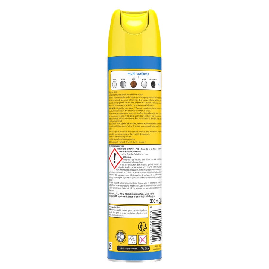 Pliz® Aerosol Brilance & Soin Nettoyant Multi Surfaces Fraicheur Citron ...