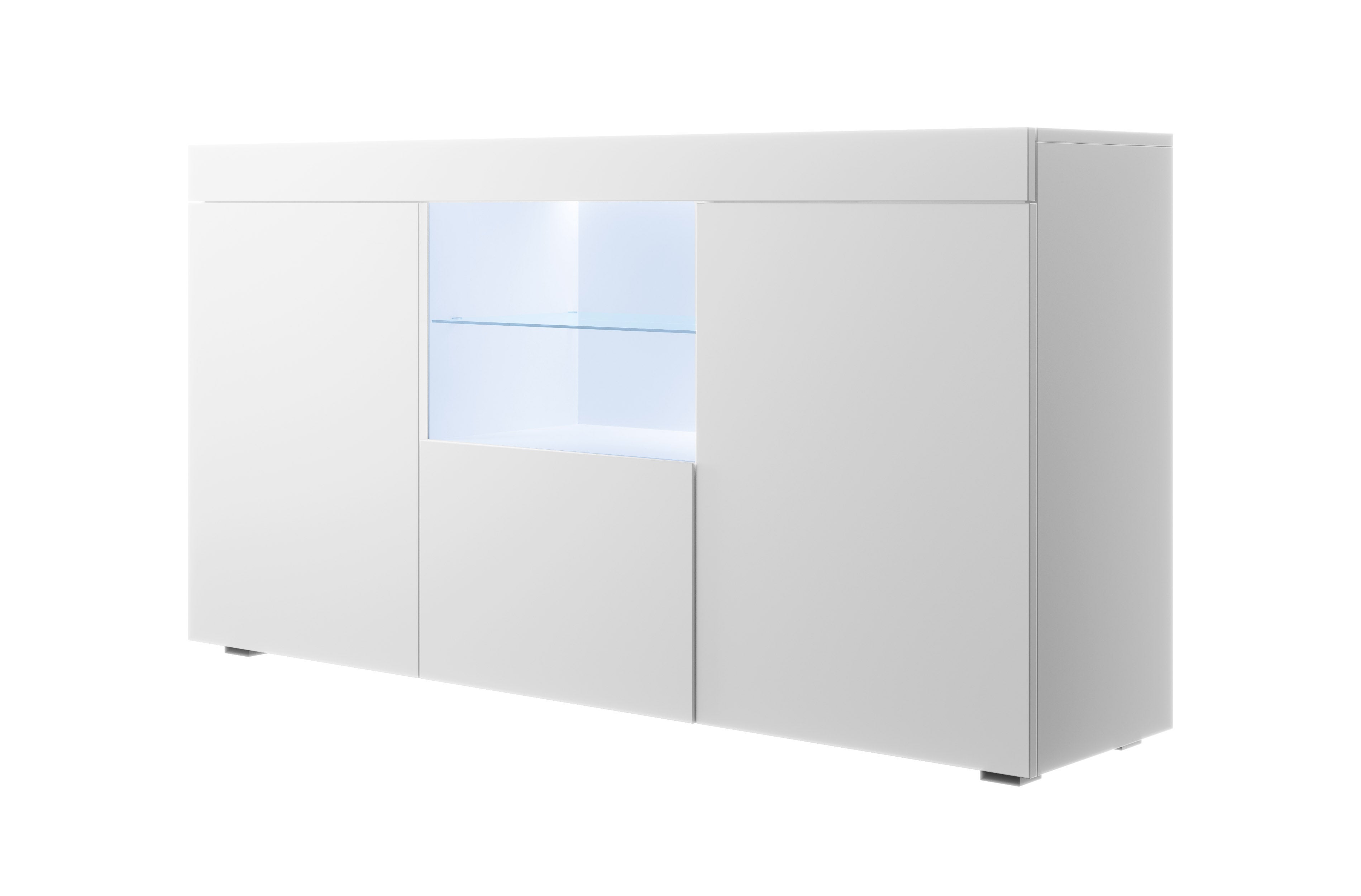 Buffet de salon bas 3 portes avec LED | 150x80x40cm | Meuble de ...