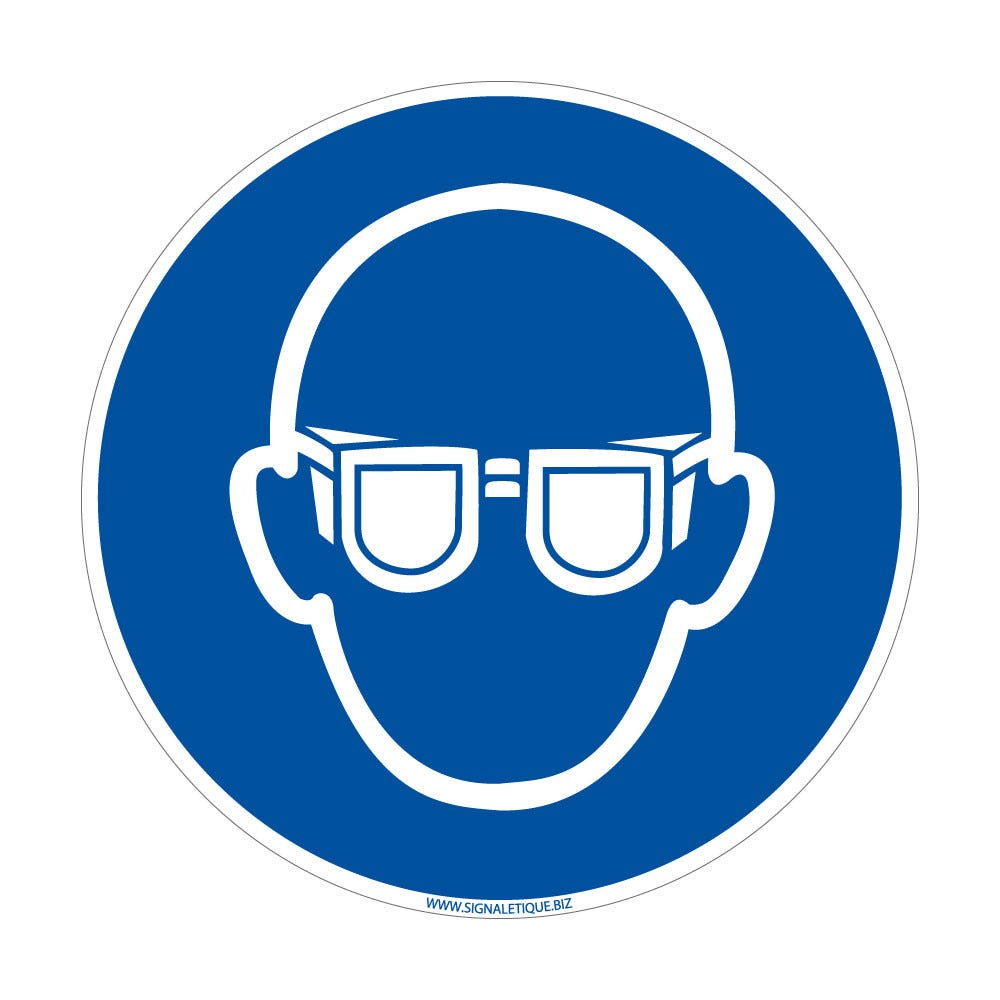 Panneau d'obligation Port de lunettes de protection obligatoire ... Panneau d'obligation Port de lunettes de protection obligatoire ...