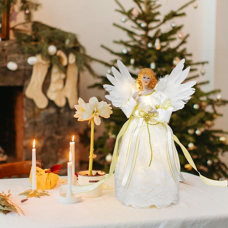 Magnífico ángel para la punta del árbol, Decoración navideña para ...