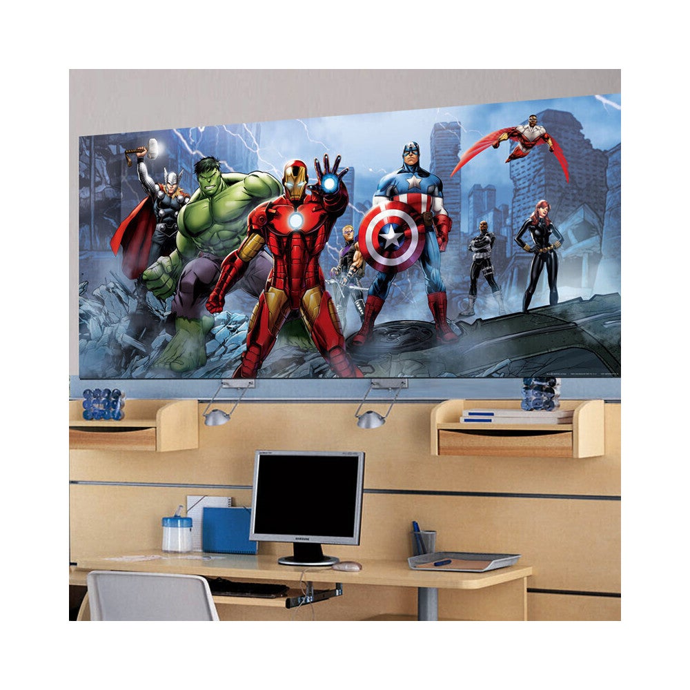 Poster géant équipe Avengers Marvel intisse 202X90 CM | Leroy Merlin