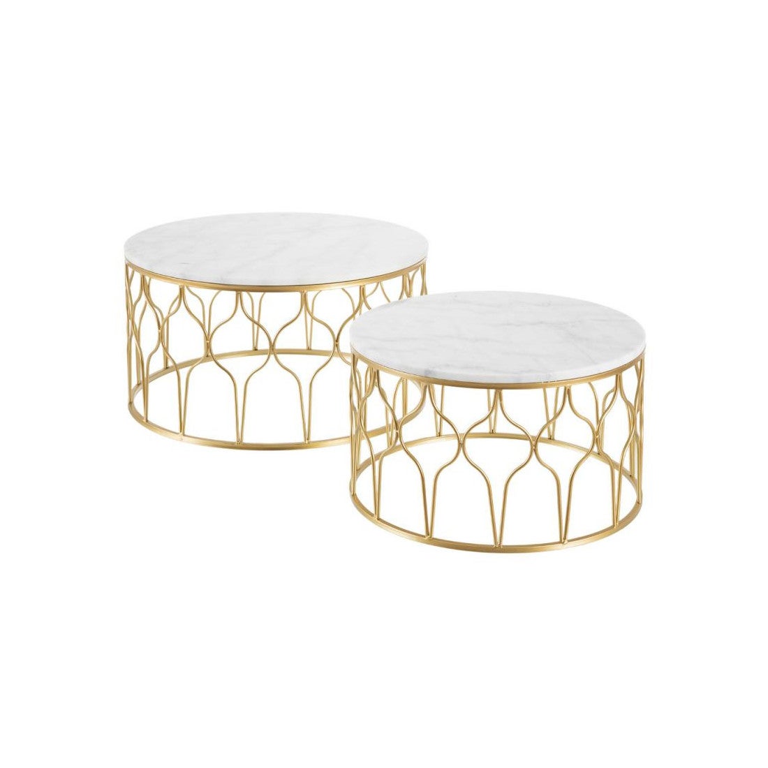 Tables basses gigognes Marbre Blanc/Doré - AMILI | Leroy Merlin
