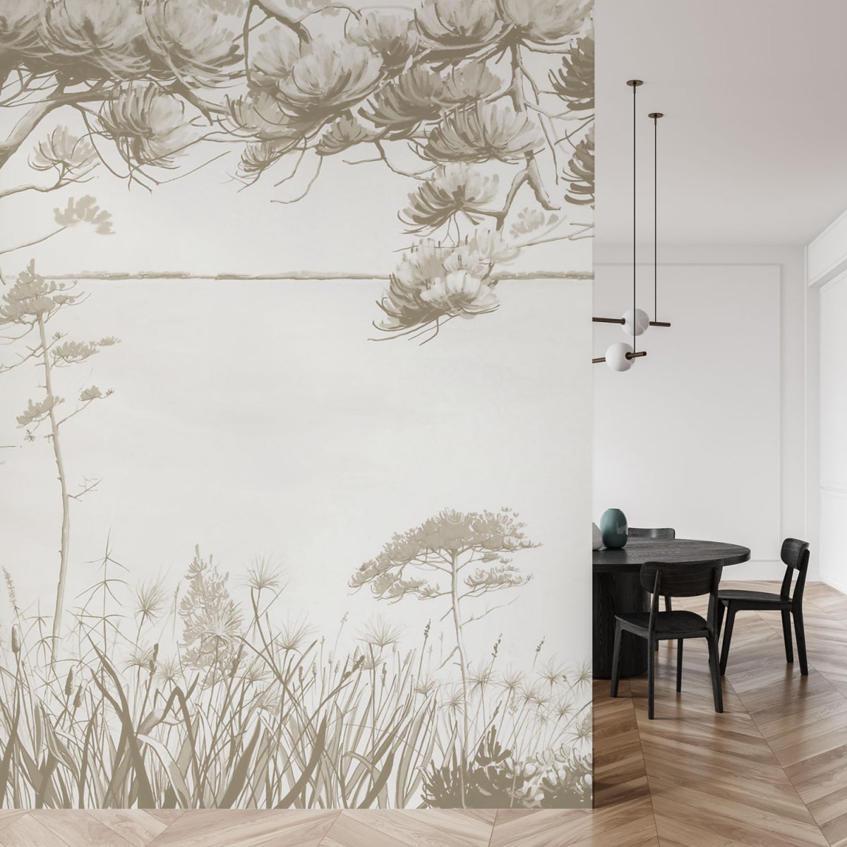 Papier peint panoramique Sur les bords du lac Beige 450x250cm-MADE IN ...