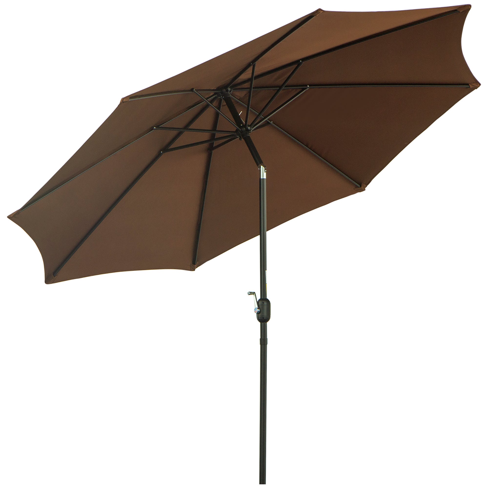 Parasol à manivelle Ø 2,95 x 2,5 m, parasol inclinable, parasol de ...