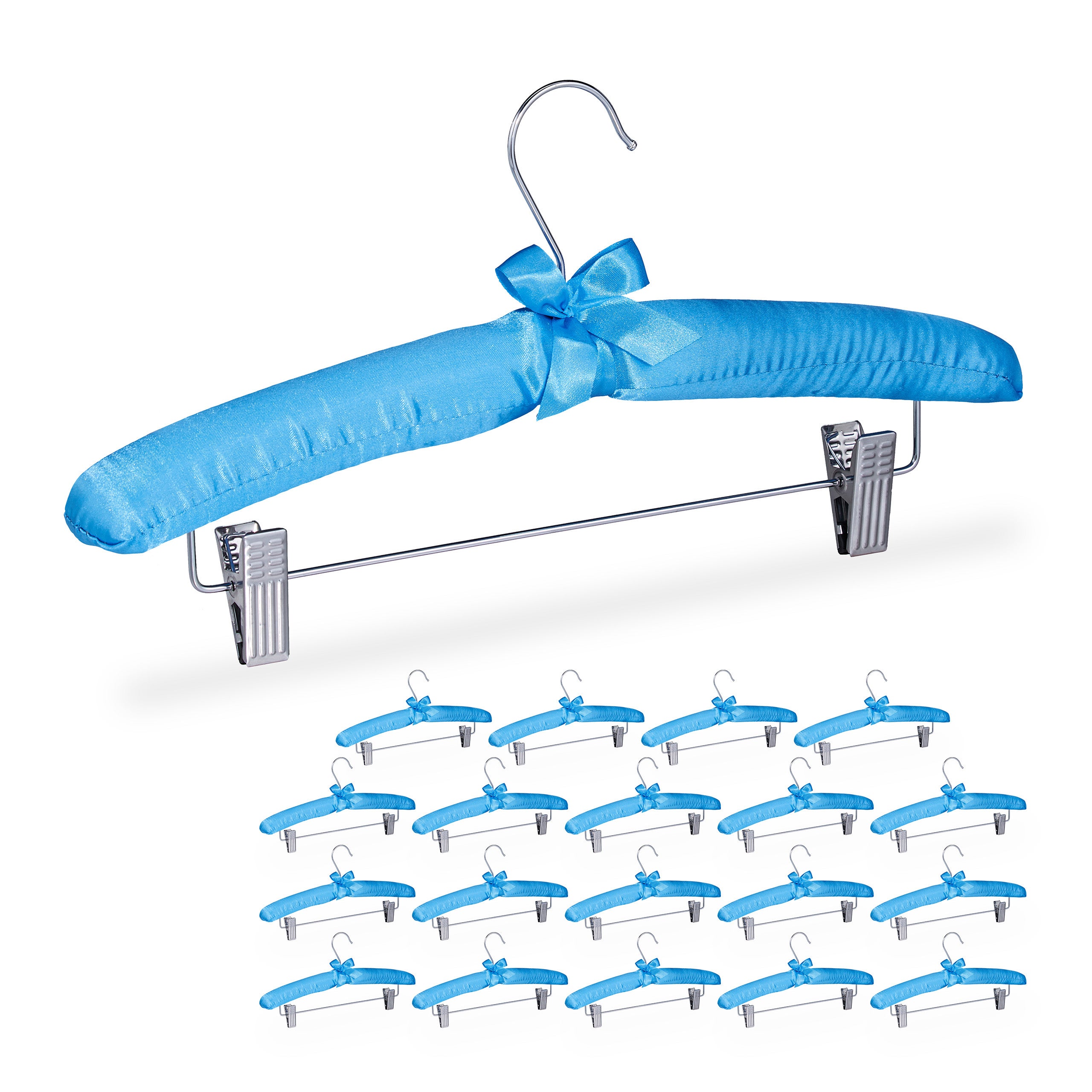 Pack 20 Perchas Forradas Raso, Vintage, Pinzas Ajustables, Gancho ...