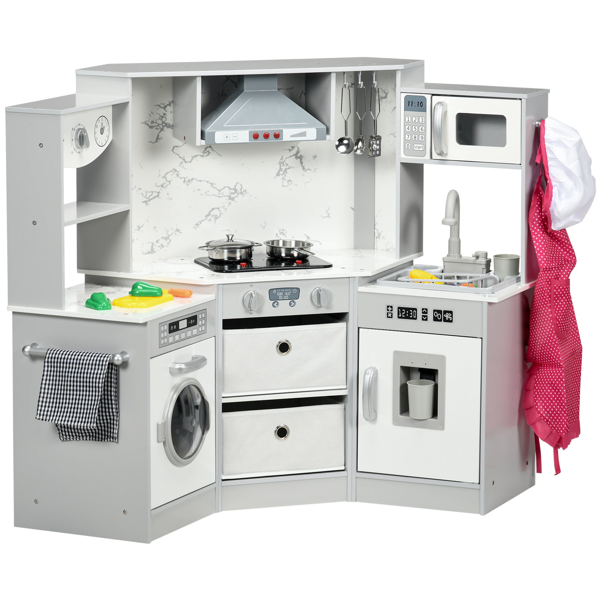 Enfants bois cooking ensemble avec 17 plastique légumes accessoires ...