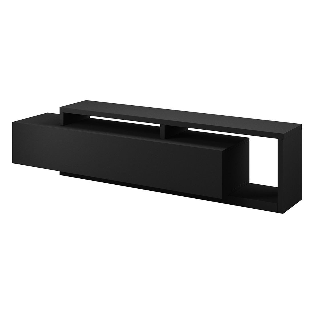 Mueble TV 220cm colección BERGAMO. Color negro super mate. | Leroy Merlin