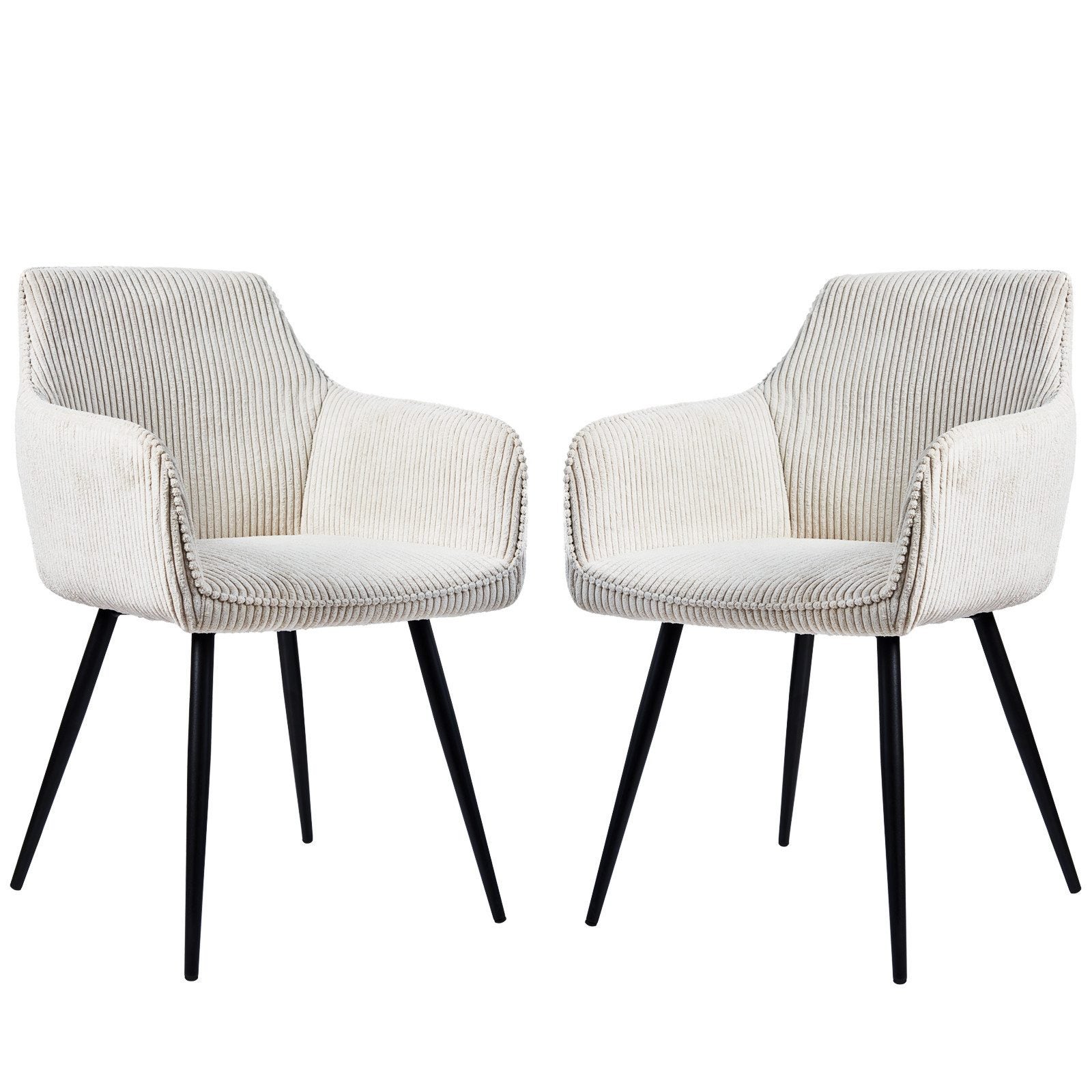 Set de 2 Chaises de Salle à Manger Ergonomiques, Design Moderne avec Velours et Pieds ...