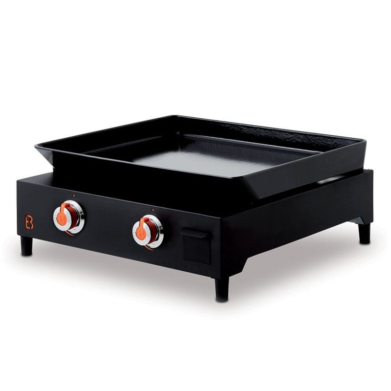 Plancha au gaz Saverio Acier 2 Feux - BRASERO - Plaque en fonte 60 x 52 ...