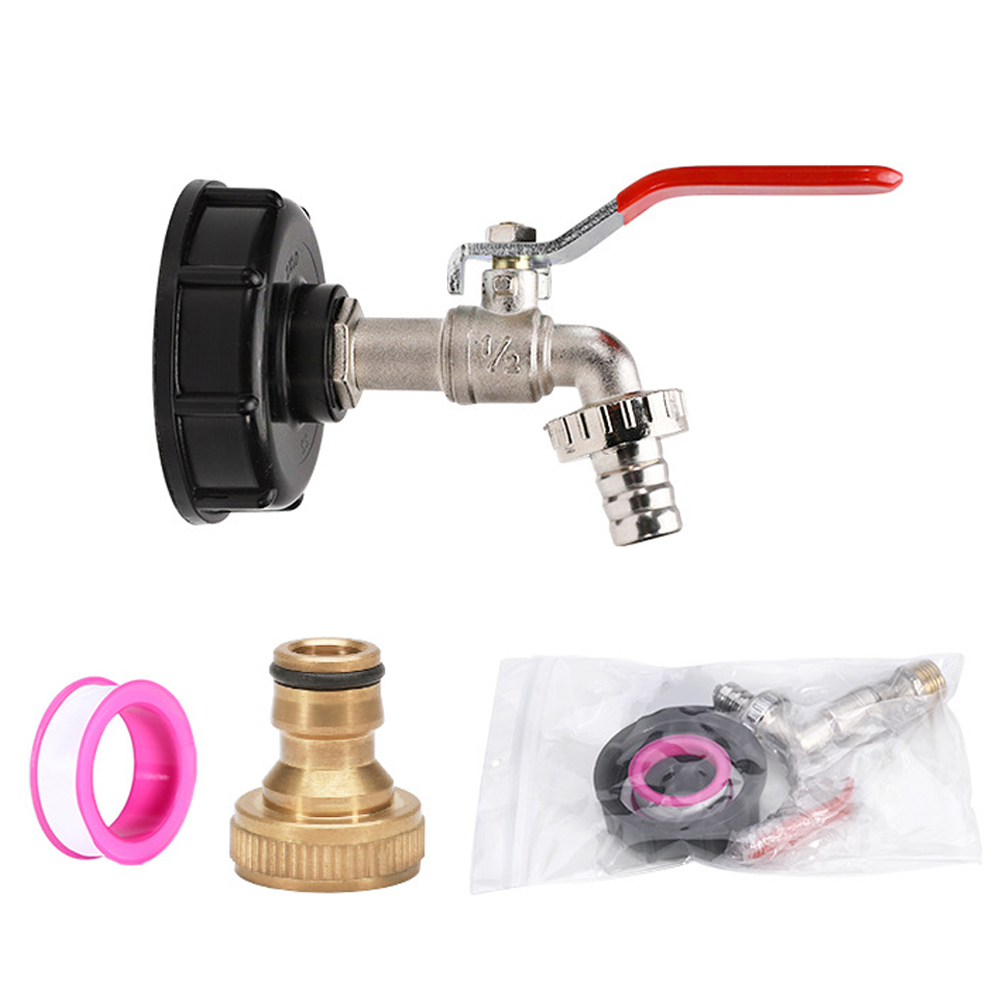 Robinet Cuve 1000L S60X6 IBC Raccord Robinet avec raccord de tuyau 1/2", adaptateur de réservoir ...