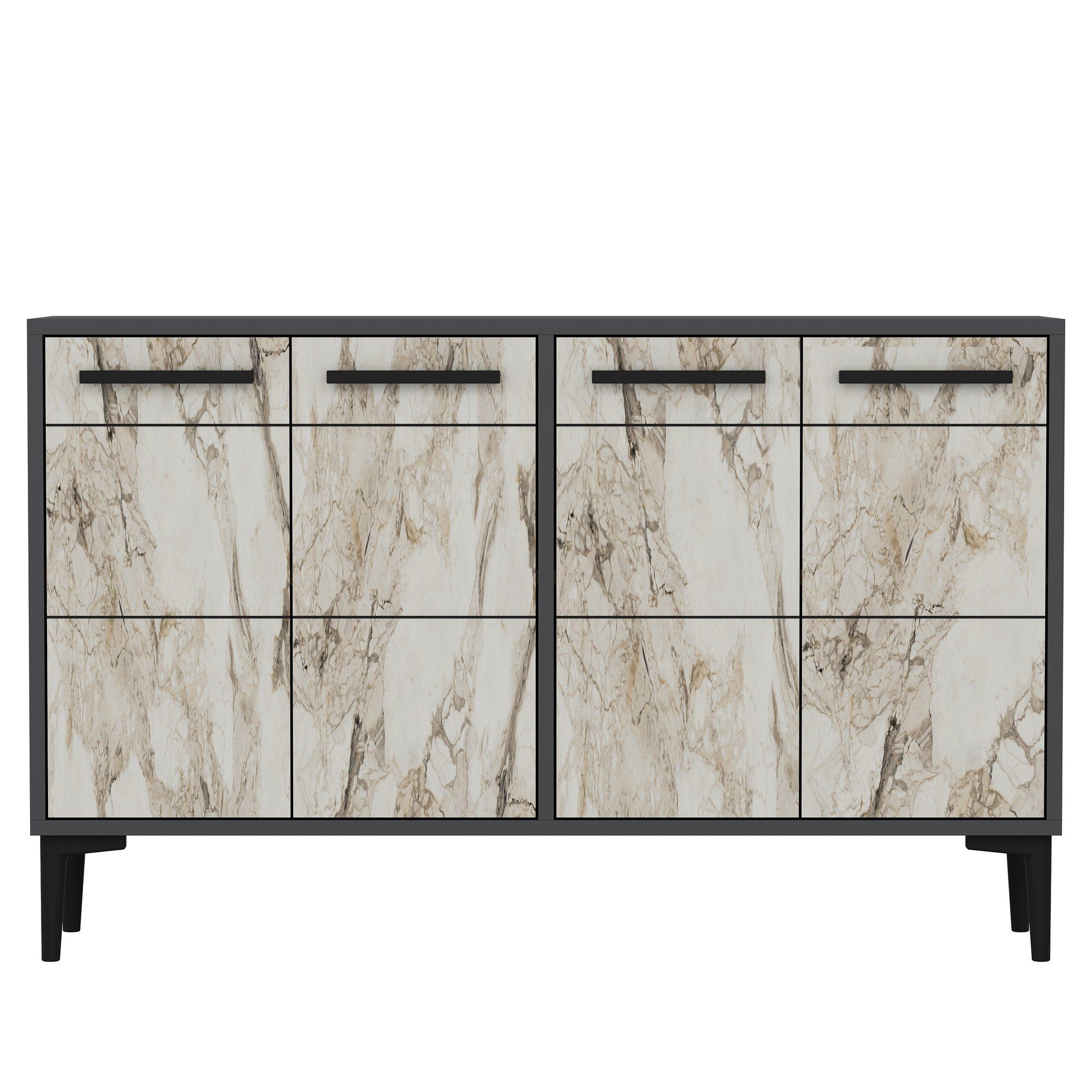 Buffet Alnitak 120cm Effet marbre et Anthracite | Leroy Merlin