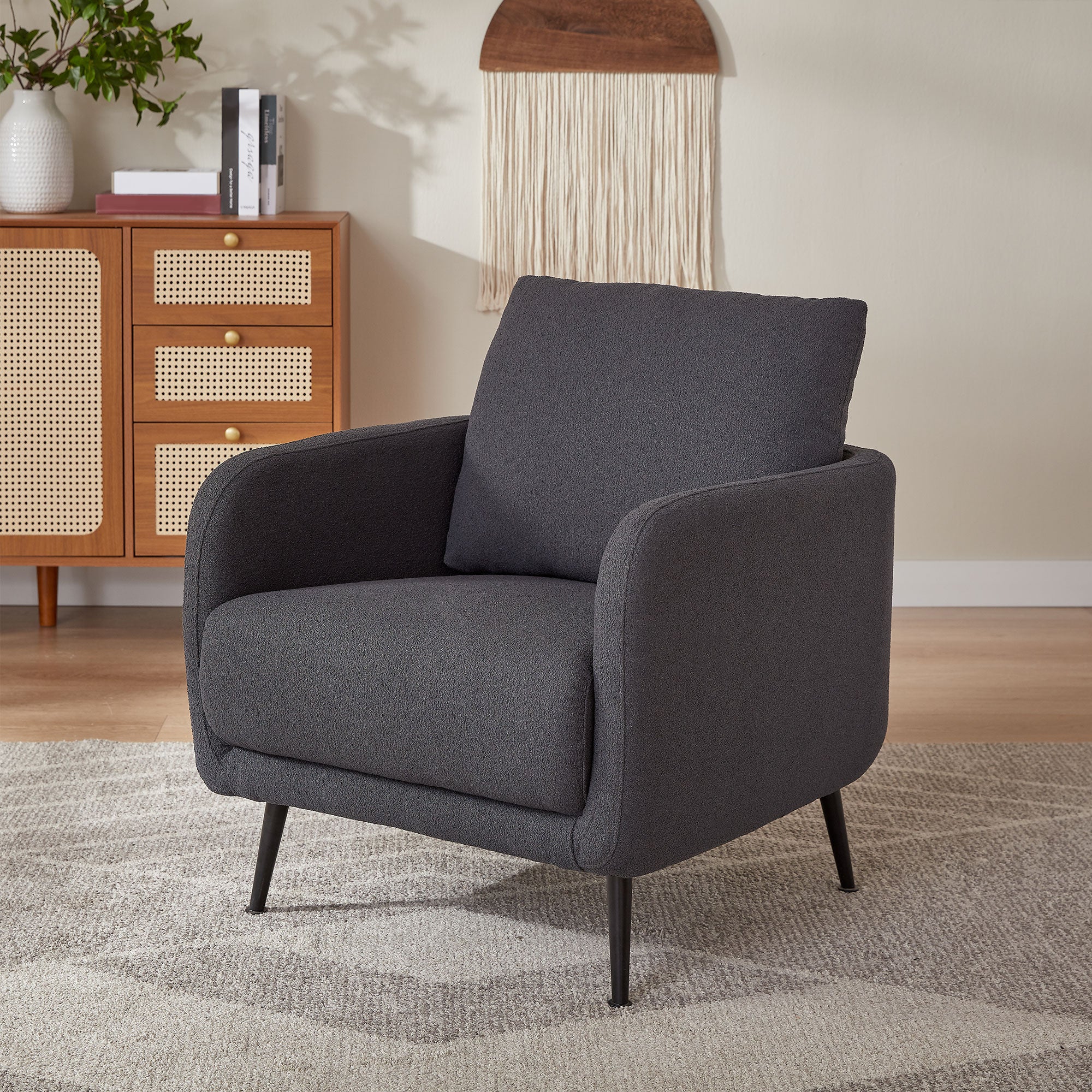 Poltrona di design grigio topo EMMA | Leroy Merlin