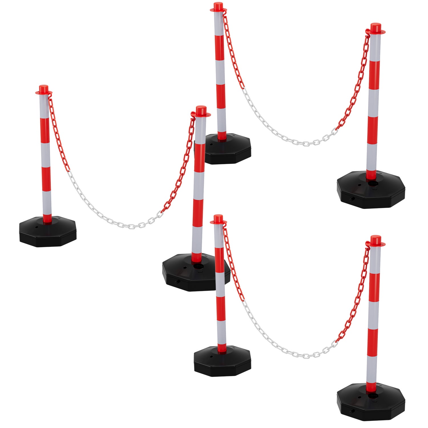 POSTE DE CADENA 4X Poste delimitador Poste de advertencia Balizas a ...