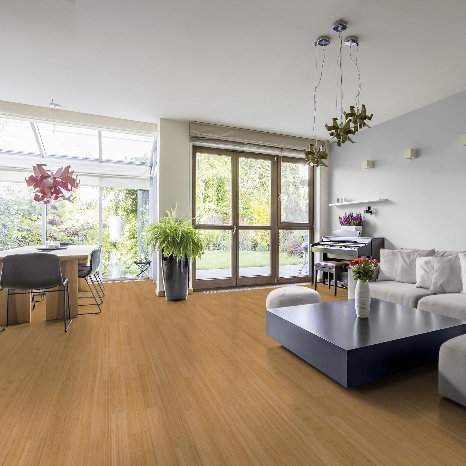 Parquet macizo de bambú vertical barnizado ámbar - 15x96x960mm - 2,489 ...