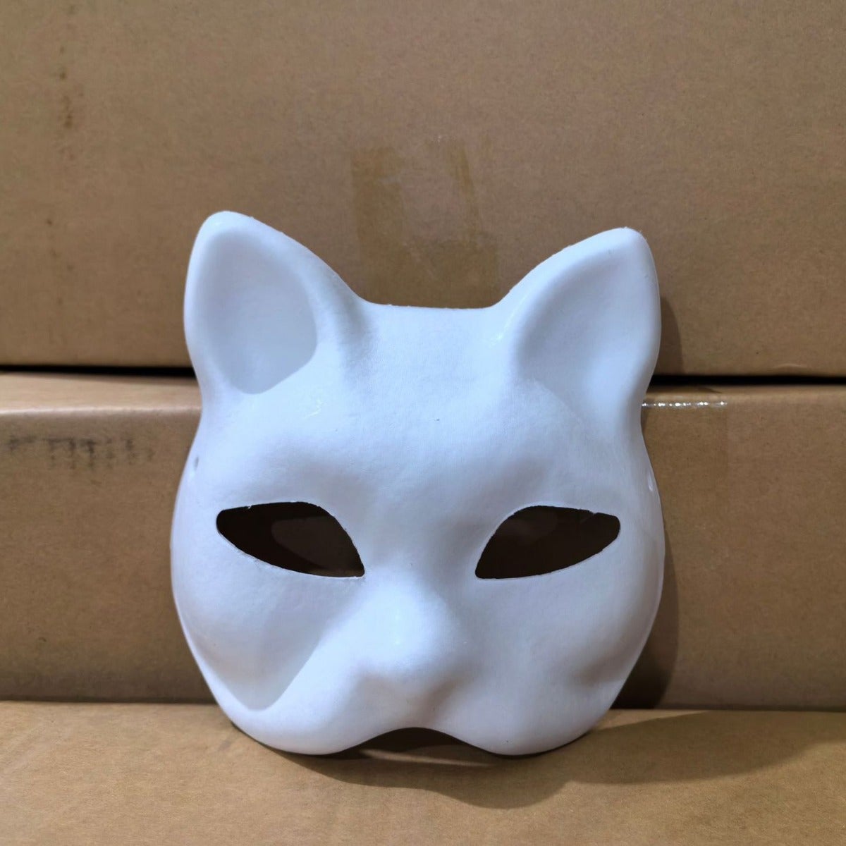 (1 pièce) Visage de chat blanc) Masque de visage de chat peint à la ...