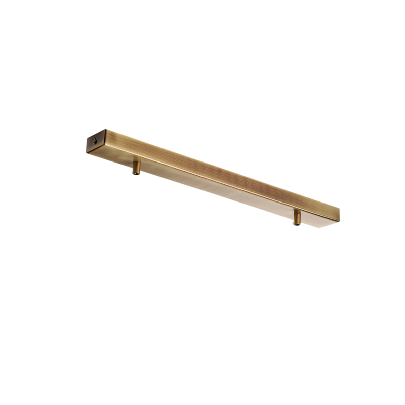 Rail Rosace multicâbles rectangulaire en fer bronzé 2 trous L.50x5 ...
