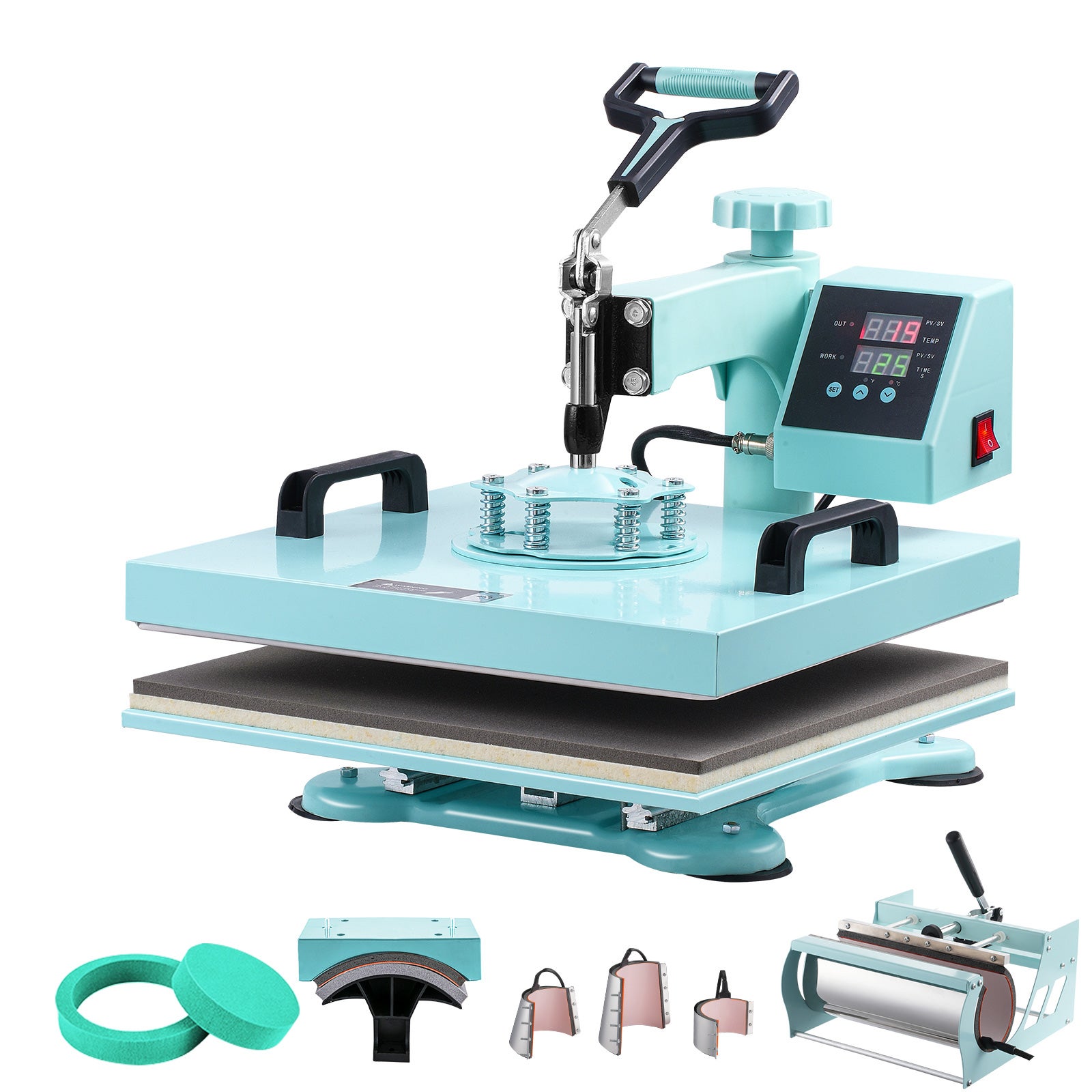 SucceBuy Presse à chaleur 8 en 1 38,1x38,1 cm, machine transfert avec ...