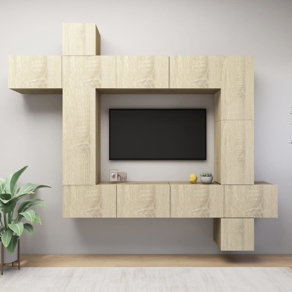 Ensemble de meuble TV 9 pcs Chêne sonoma | Leroy Merlin