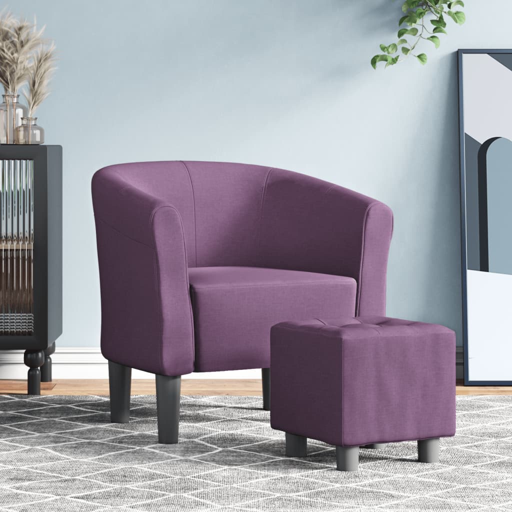 Chaise cabriolet avec repose-pied violet tissu vidaXL | Leroy Merlin