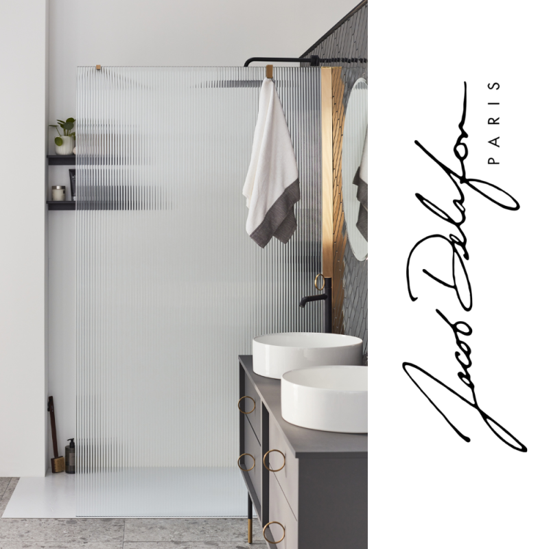 Paroi de douche JACOB DELAFON Contra flute 100cm + kit profilé Laiton ...