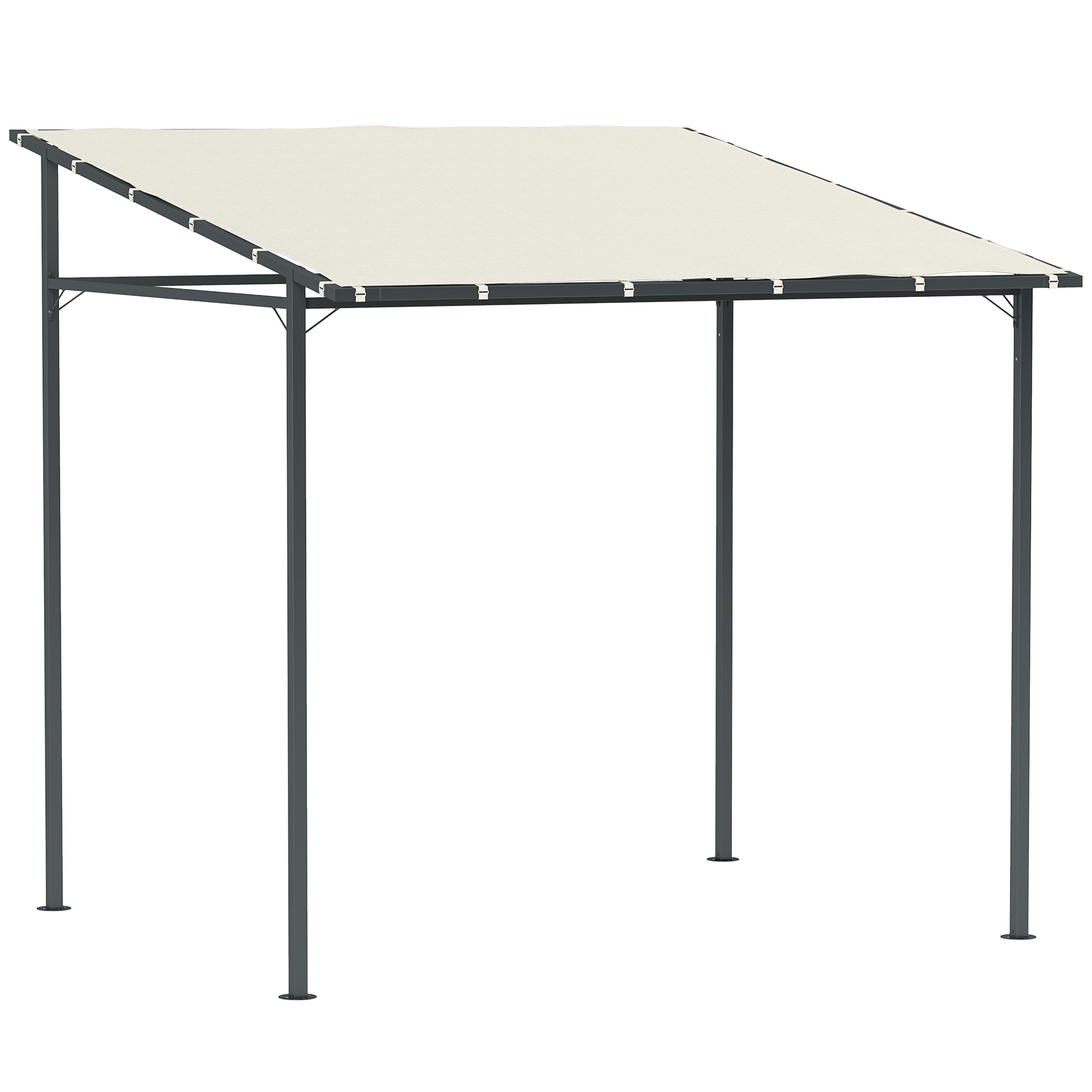 Pergola Murale 2,4x2,4m Protection UV30+ Structure Métal Imperméable ...