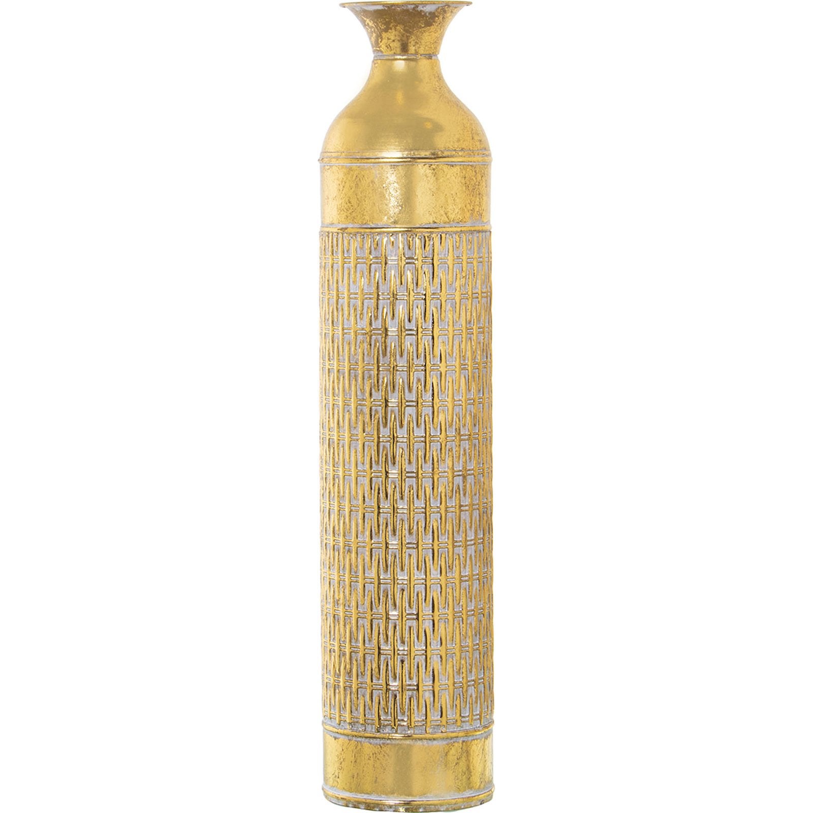Vase métal doré chic et élégant pour déco brillante 17 x 17 x 76 cm ...