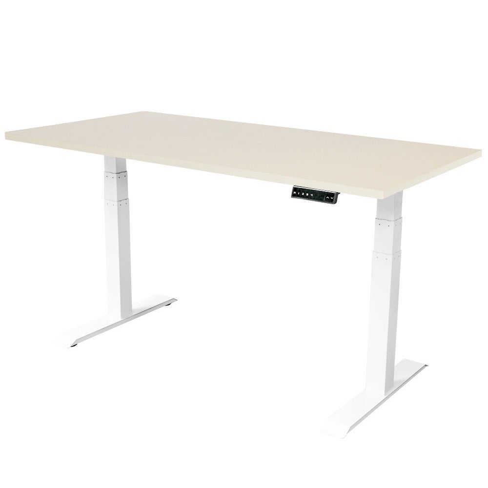 Escritorio elevable eléctrico - 160x80 cm - Doble motor - Blanco ...