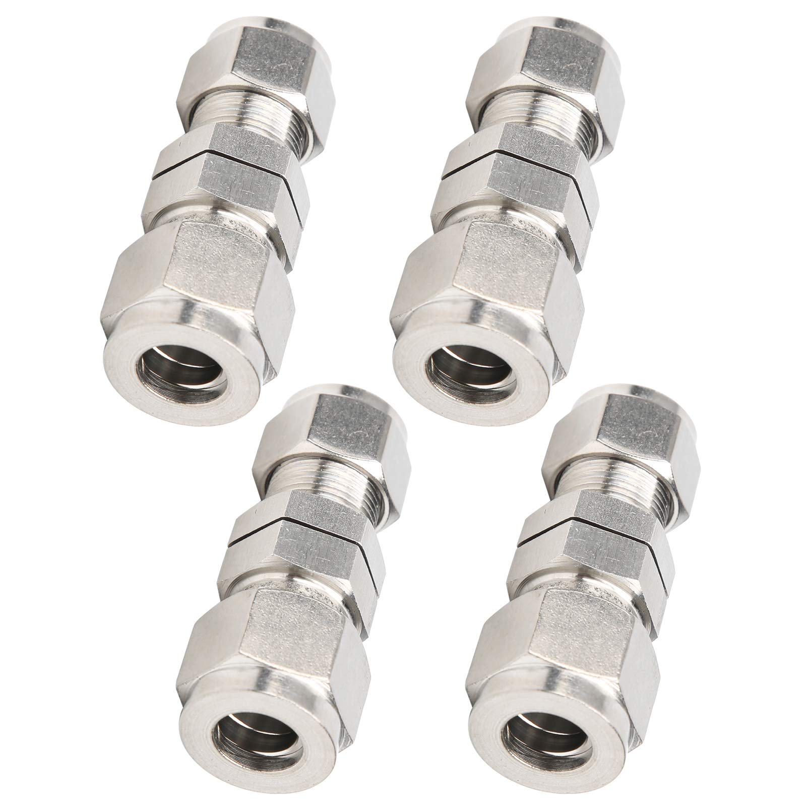 Raccord à compression pour virole 4 pièces Connecteur de cloison droit à 2 contacts en acier ...