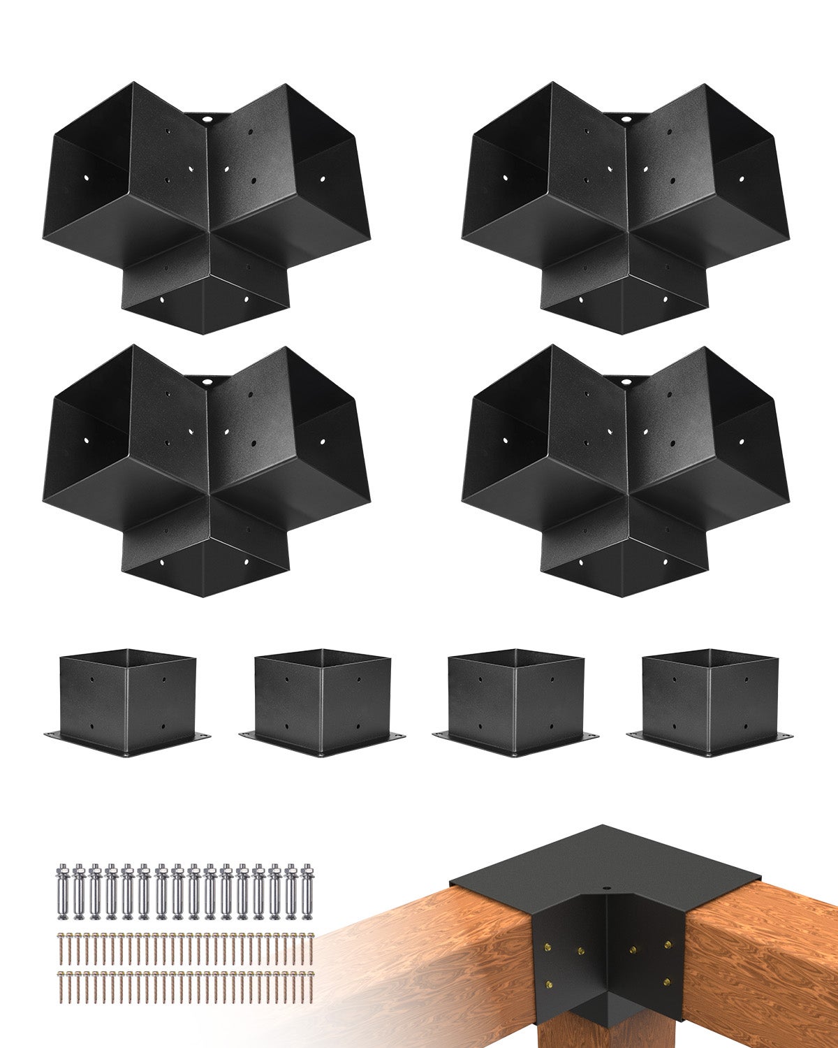 Kit Supports Pergola VEVOR 6x6 pouces (int. 5,5x5,5),4 Supports ...