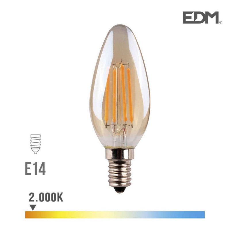 Ampoule LED E14 4,5W Bougie équivalent à 30W - Blanc Chaud 2000K ...