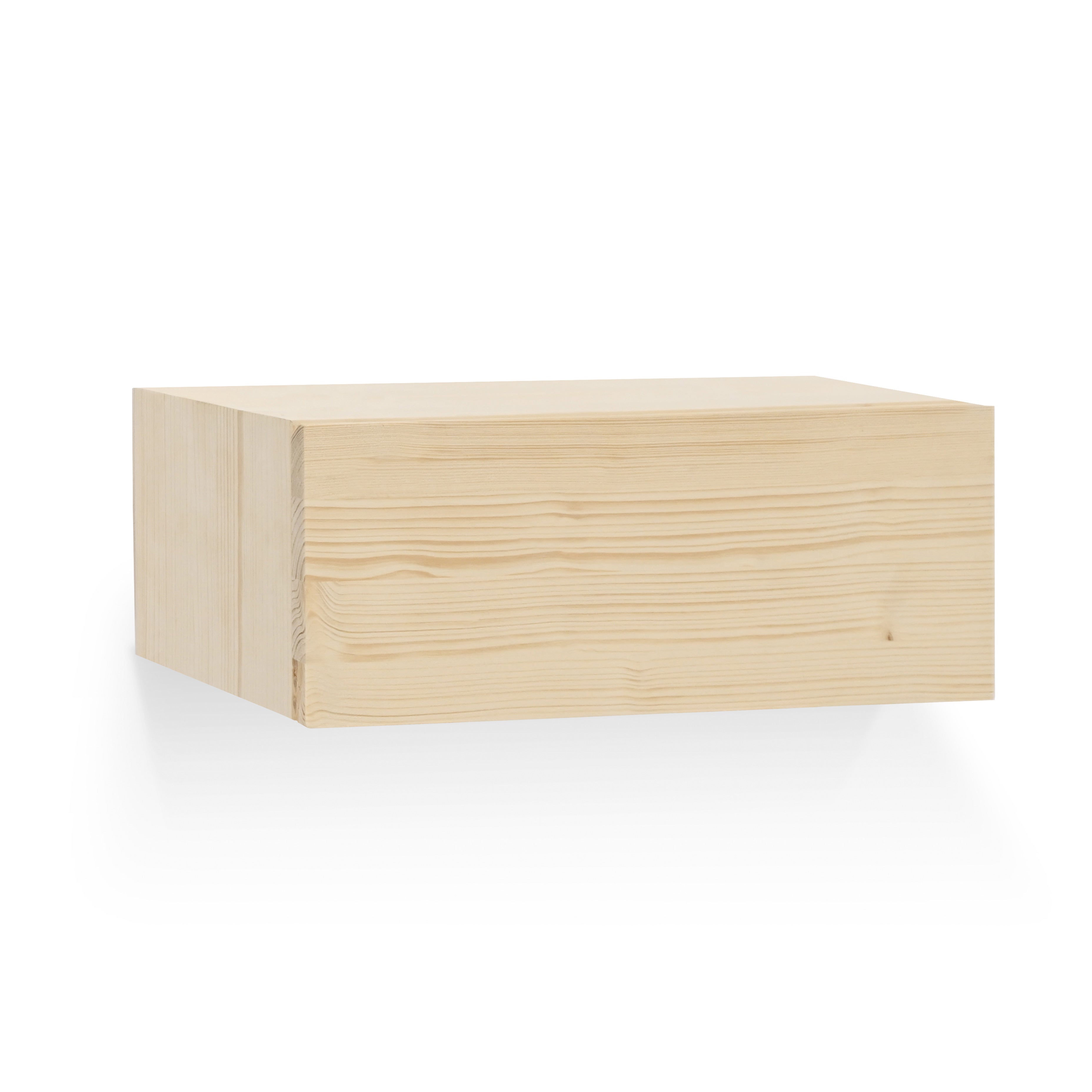 Table de chevet flottante en bois massif ton naturel 15x40cm | Leroy Merlin