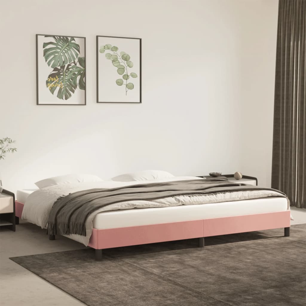 Cadre de lit Rose 200x200 cm Velours | Leroy Merlin
