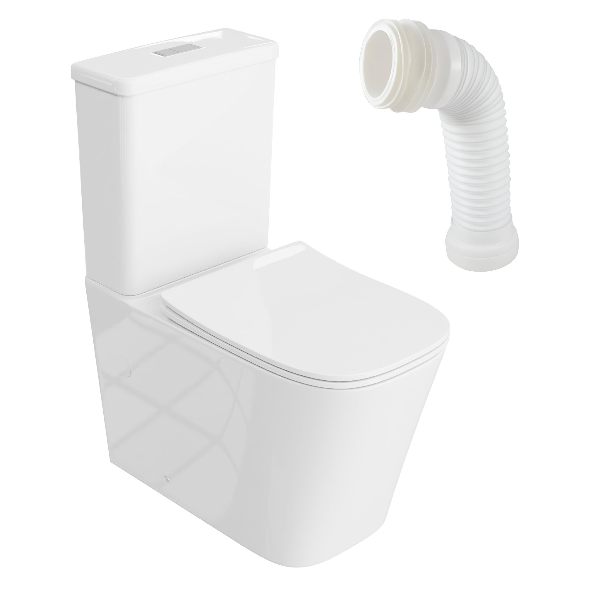 Lavita Tryton White WC à poser compact sans bride| Pack WC compact ...