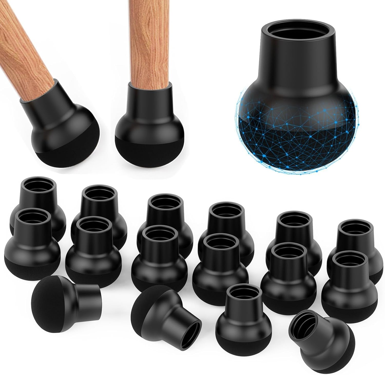 Lot de 24 embouts ronds pour pieds de chaise, protections de sol en ...