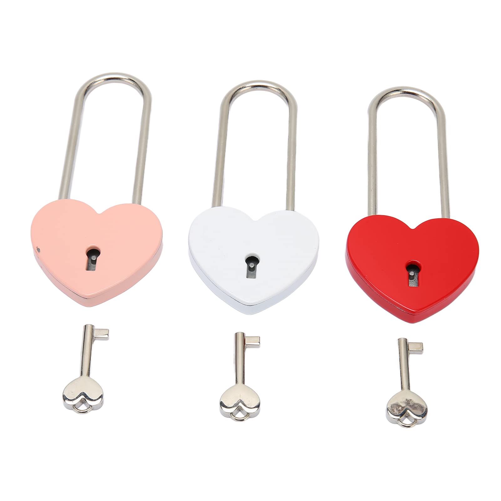 Candado en forma de corazón de 3 piezas con 3 llaves, aleación de zinc ...