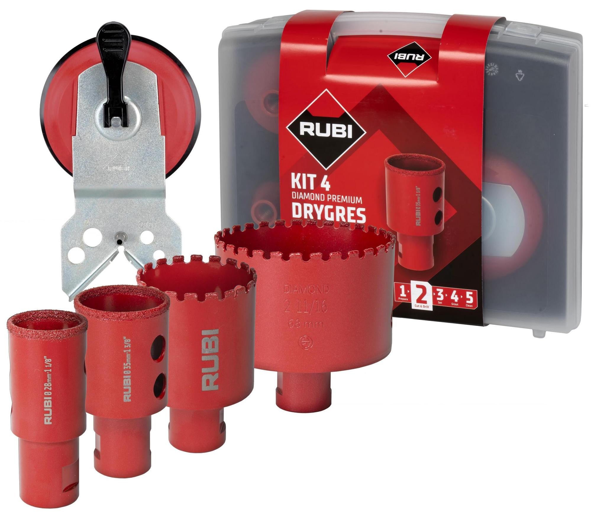 KIT 4 Trépans diamantés Drygres Premium RUBI | Leroy Merlin
