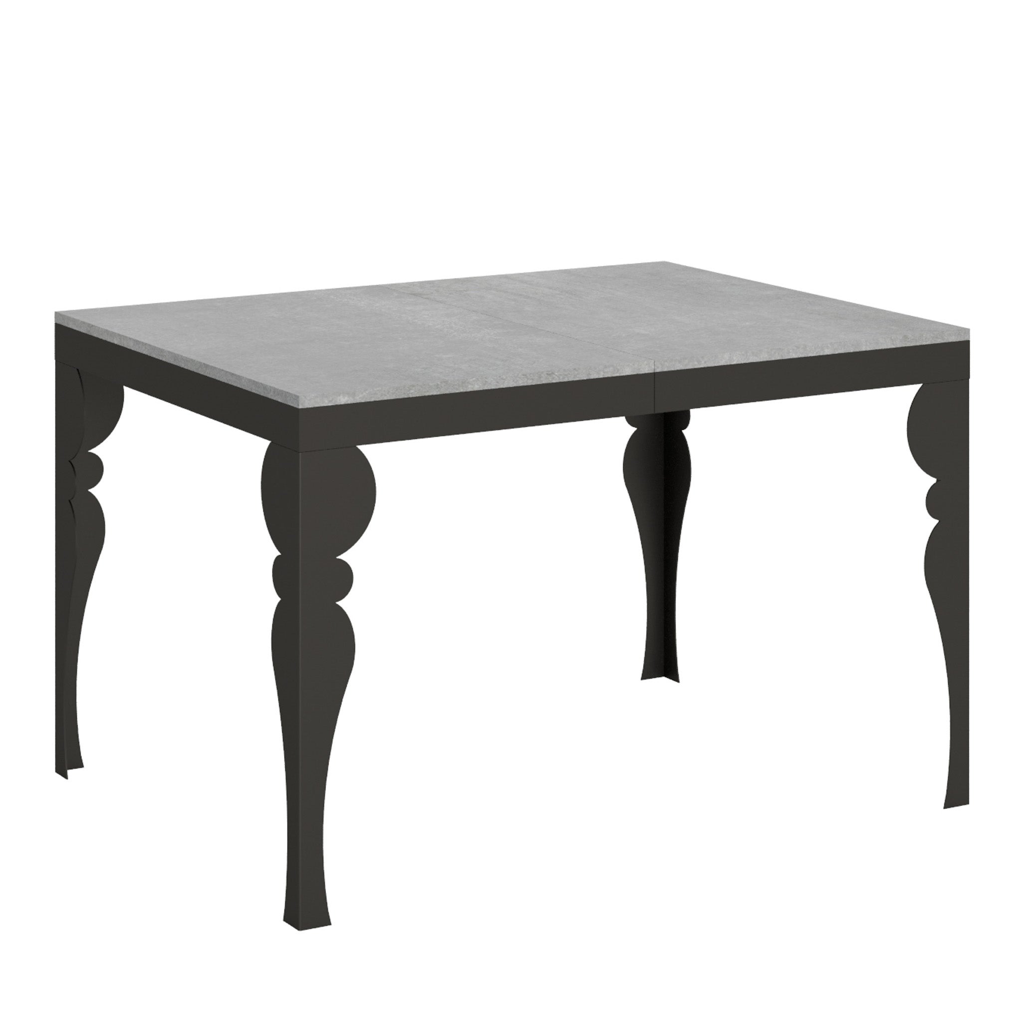 Table extensible 90x120/380 cm Paxon Evolution Ciment cadre Anthracite | Leroy Merlin