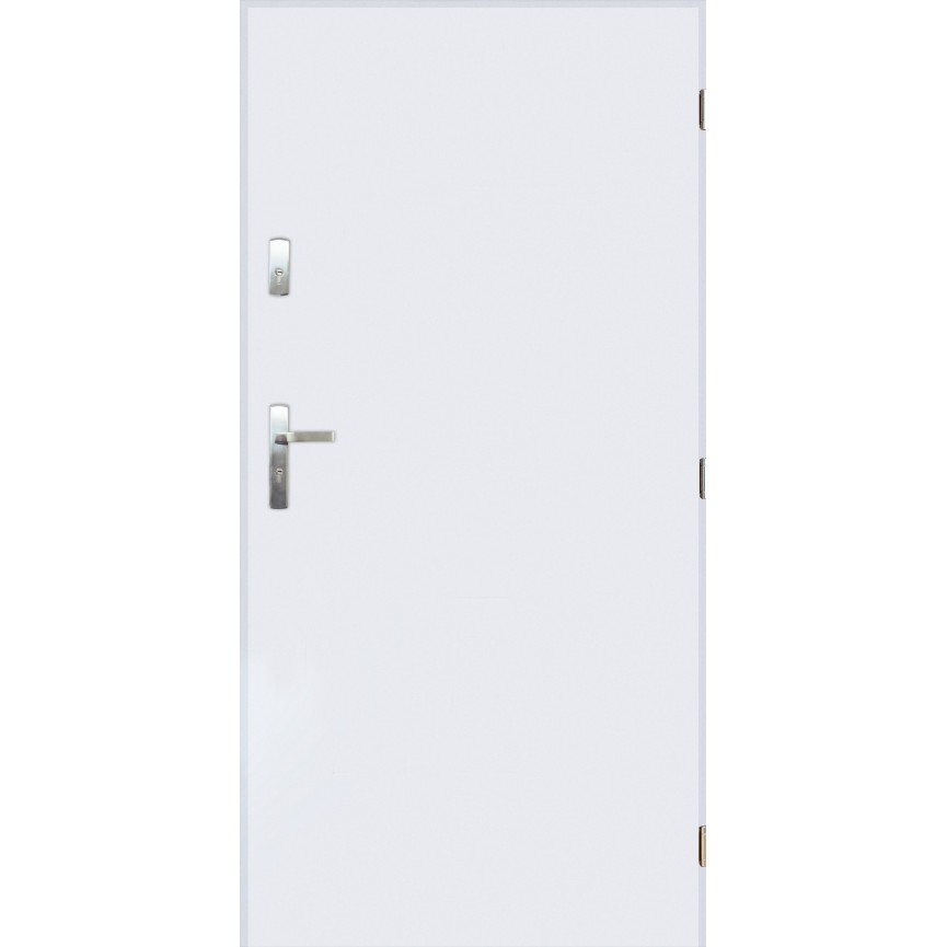 Porte d'entrée TANGO blanc en acier inoxydable - Sans Poignée et ...