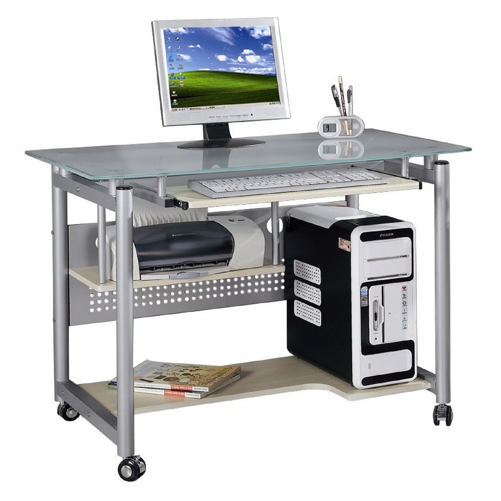 Table Bureau A Roulettes Pour Ordinateur Computer Mod. WHEEL Yelloo ...