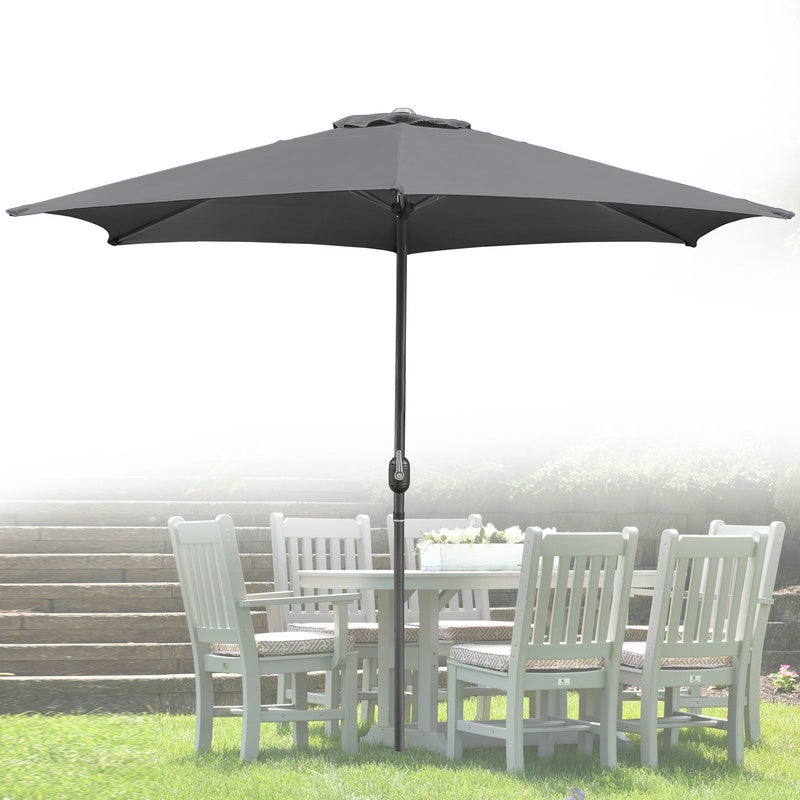 Parasol de jardin Polar Gris, 350 x 350 cm,Parasol à manivelle Pliable ...