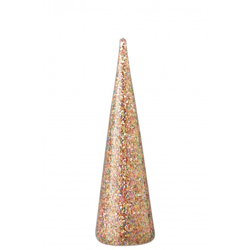 Cône avec confettis en verre H30cm | Leroy Merlin
