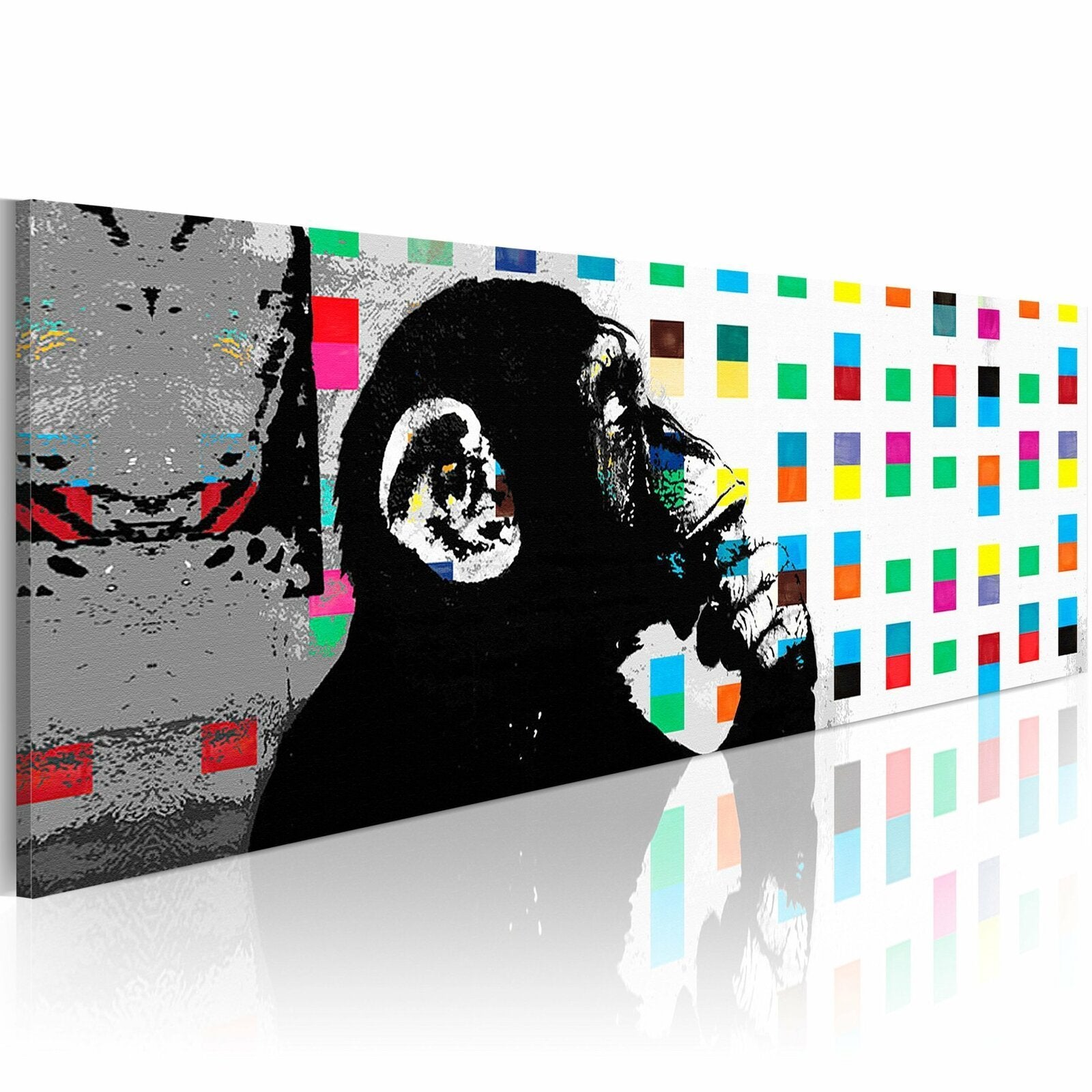 Tableau Banksy le singe penseur - 150 x 50 cm | Leroy Merlin