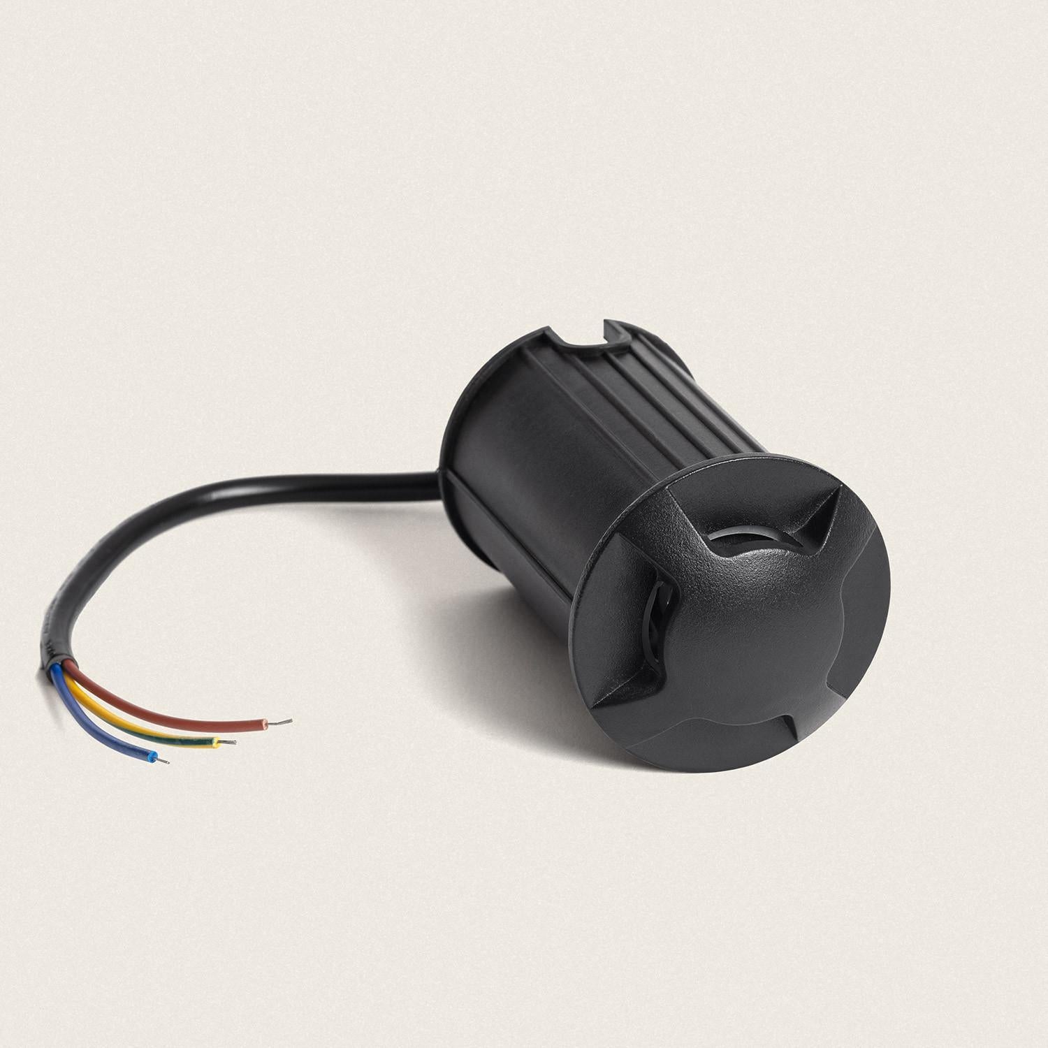 Balise Extérieure LED 3W Encastrable au Sol Letso 4L Noire 2700K Blanc ...